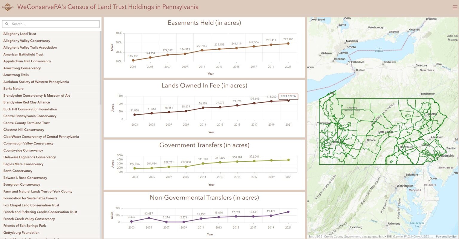 New GIS Dashboard Incorporates Twenty Years of Land Trust Census Data ...